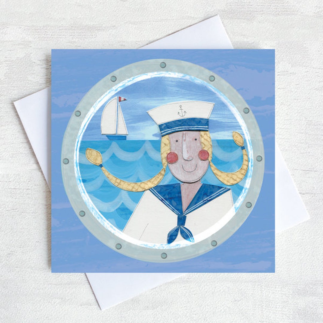 Sailor Girl - Greetings Card by Joanne Wishart Artist - Card for Girls ...