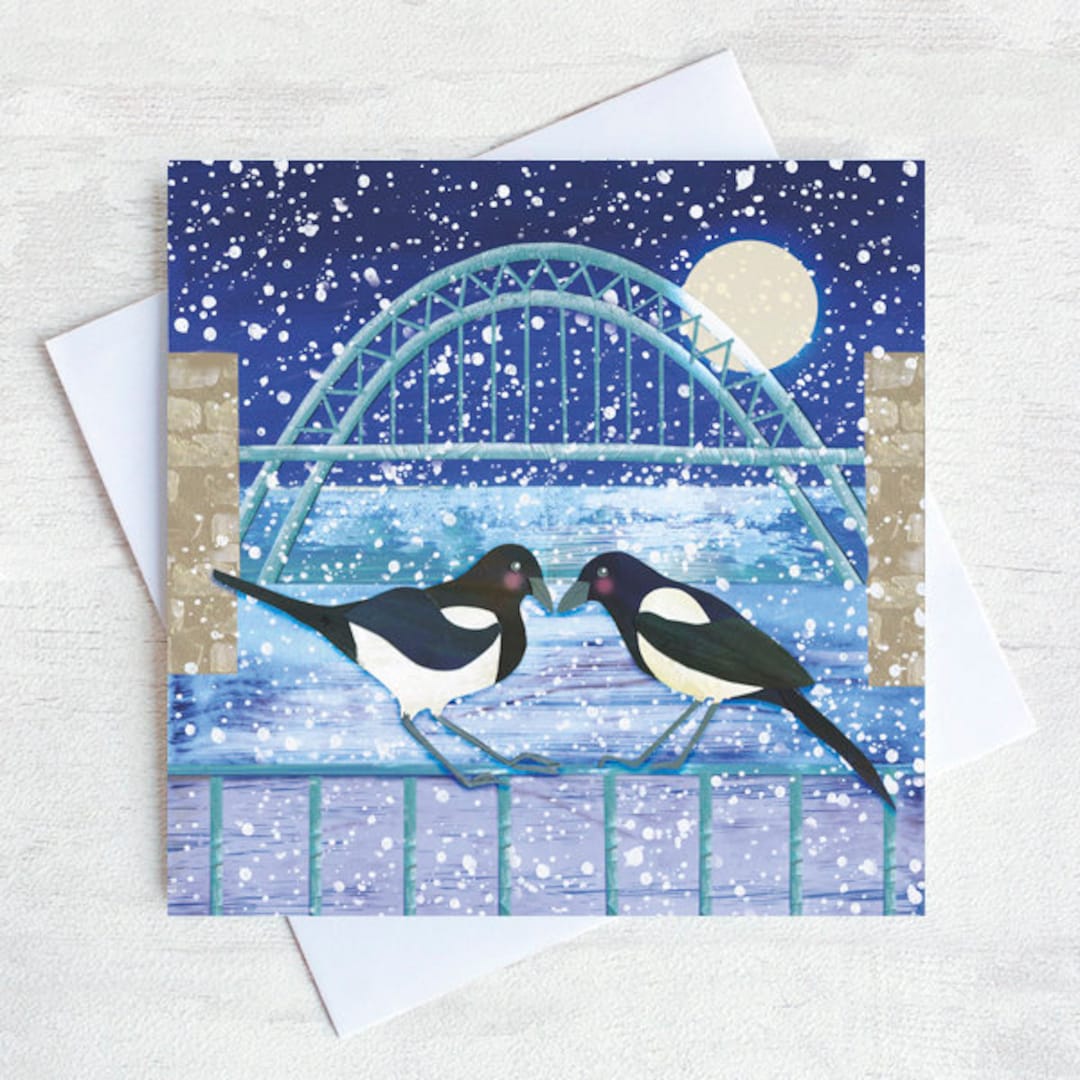 Magpies on the Tyne Bridge - Newcastle Christmas Card - North East ...