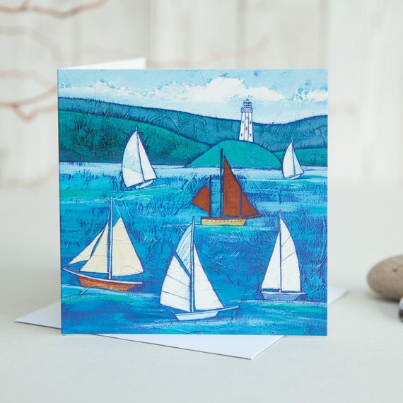 Cornish Seas Greetings Card Designed by Joanne Wishart Blank | Etsy