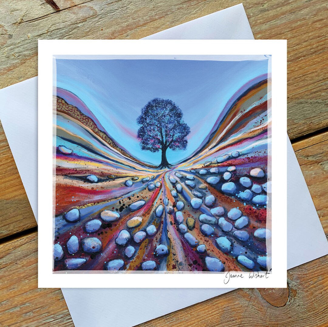 Sycamore Gap Greetings Card by Artist Joanne Wishart, Northumberland ...