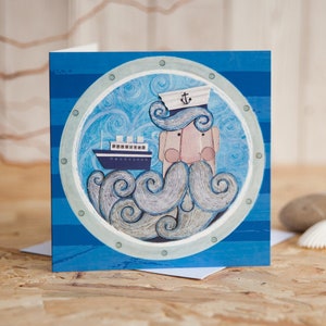Ships Captain Greetings Card Designed by Joanne Wishart Fishing Sailing ...