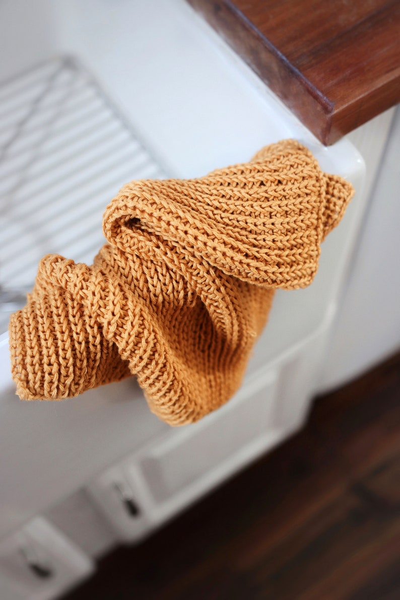 KNITTING PATTERN Yellow Farmhouse Kitchen Towel Knitting - Etsy