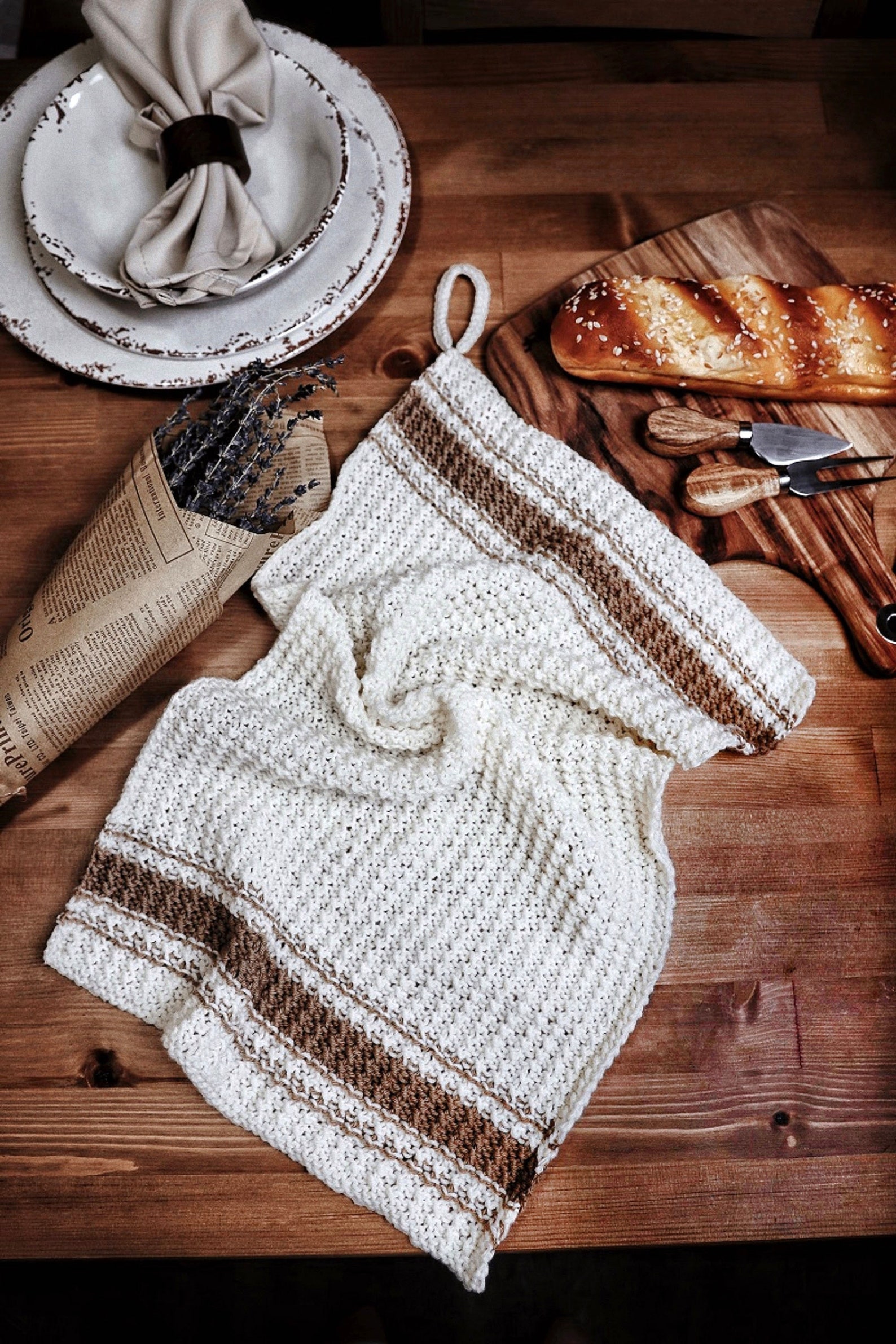 KNITTING PATTERN ⨯ Farmhouse Kitchen Towel Knitting Pattern, Eco ...