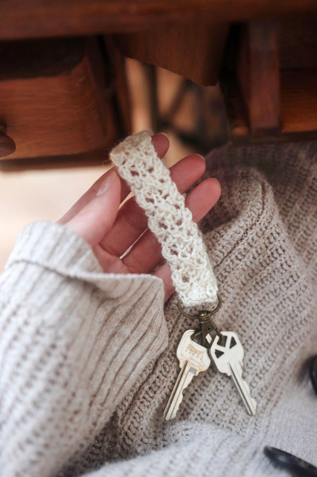 KNITTING PATTERN ⨯ Knit Keychain Knitting Pattern, Purse Accessory Knit ...