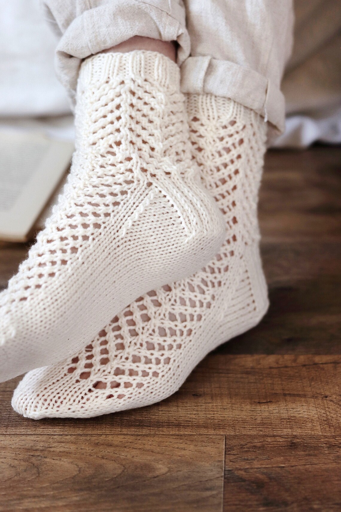 KNITTING PATTERN Lace Socks Knitting Pattern Women Knit - Etsy