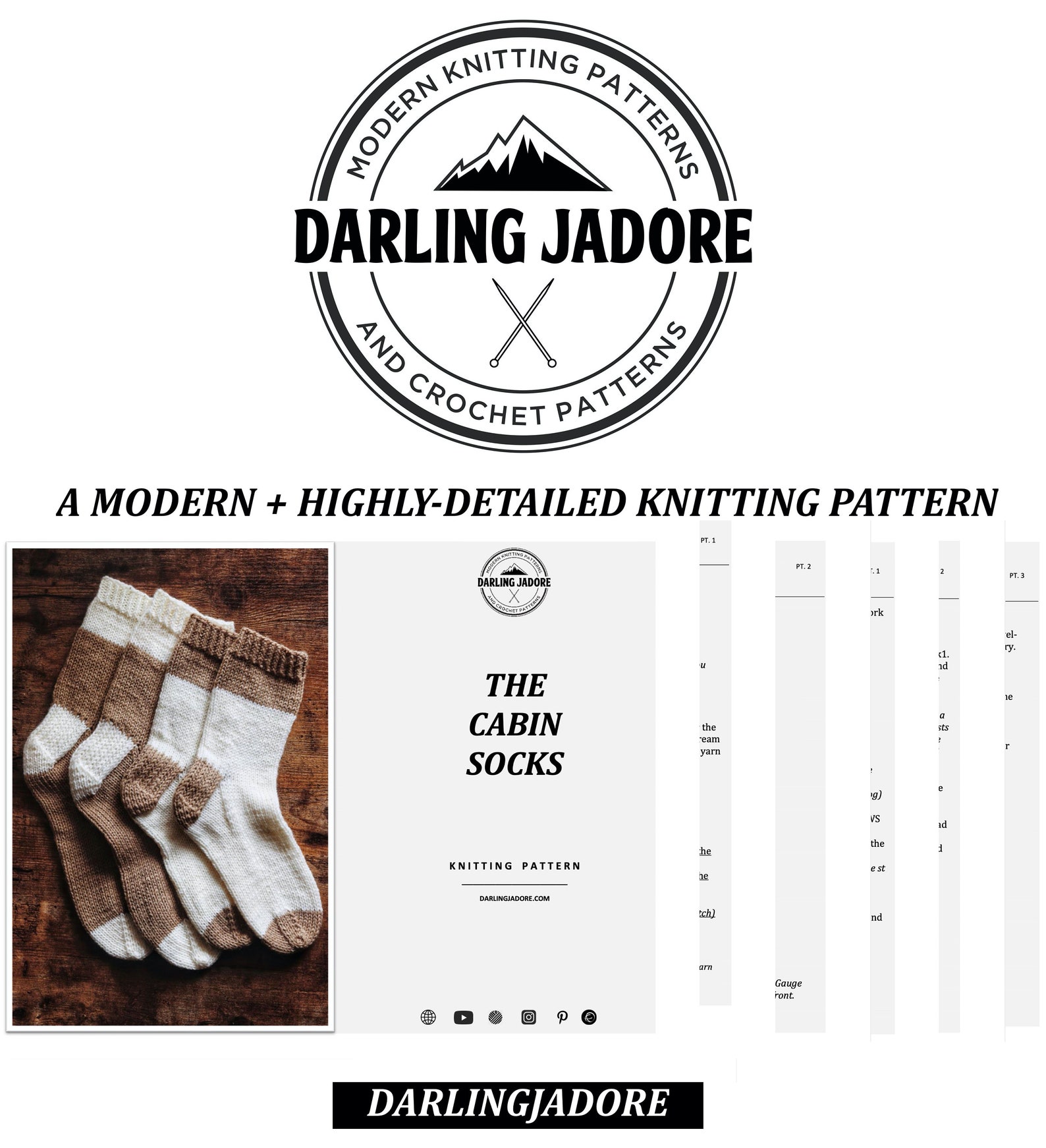KNITTING PATTERN Cabin Socks Knitting Pattern Easy Socks - Etsy