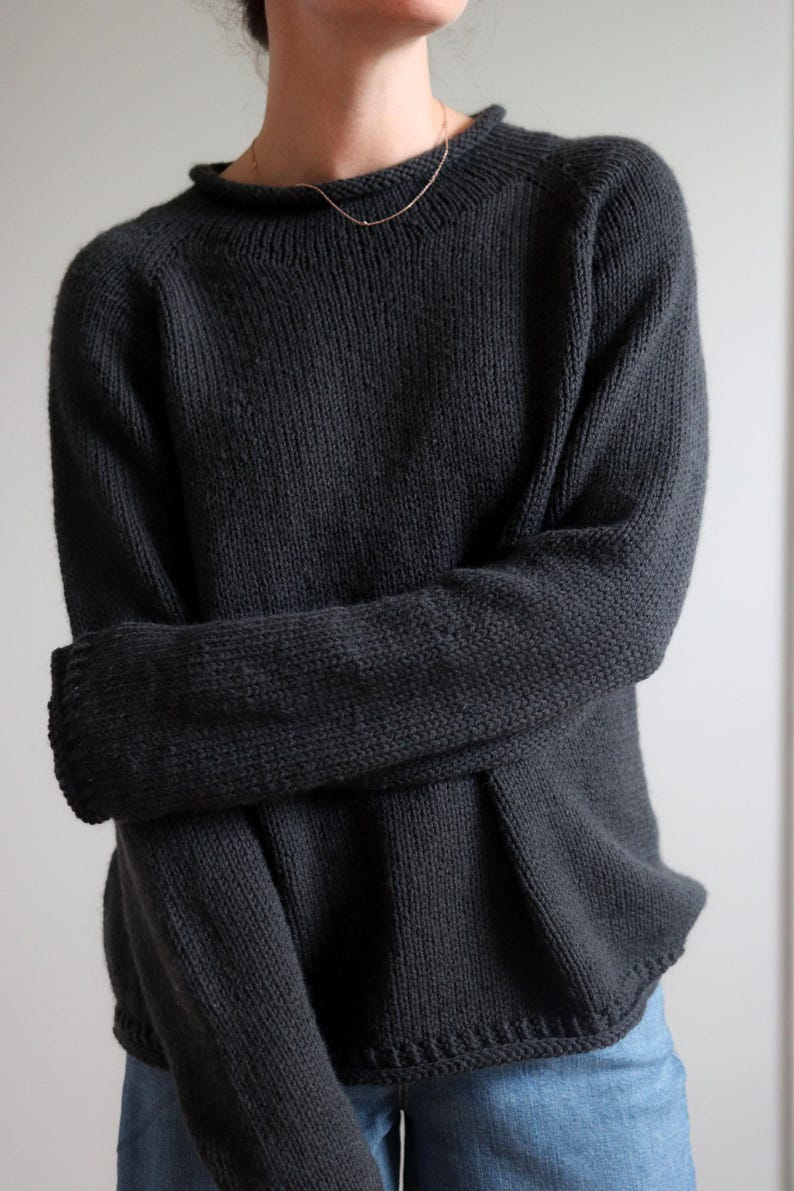 Raglan Sweater Knitting Pattern, Funnel Neck Sweater, Easy Knit ...