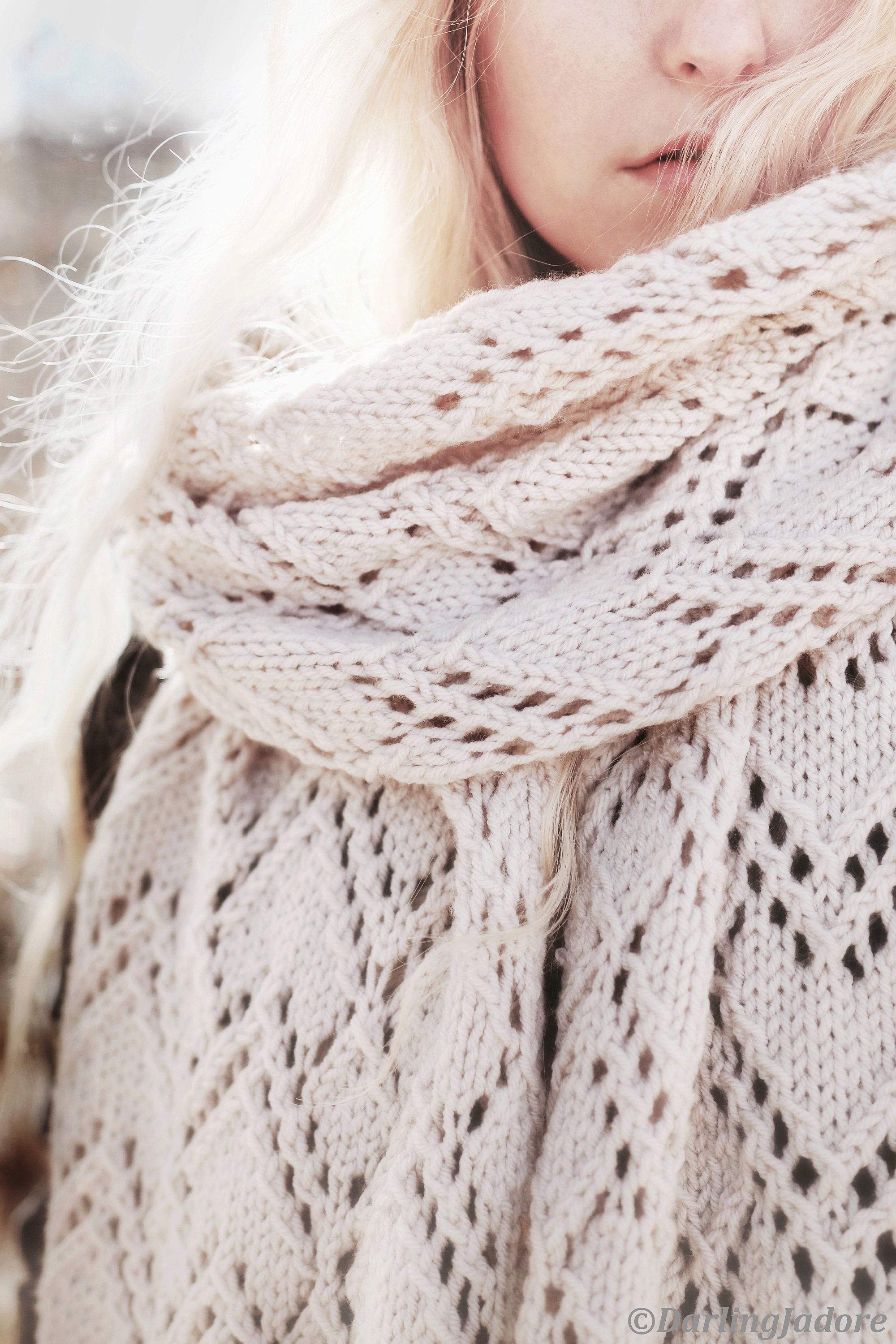 Lace Scarf Knitting Pattern, Lightweight Women's Wrap Knit, Lacy Scarf ...