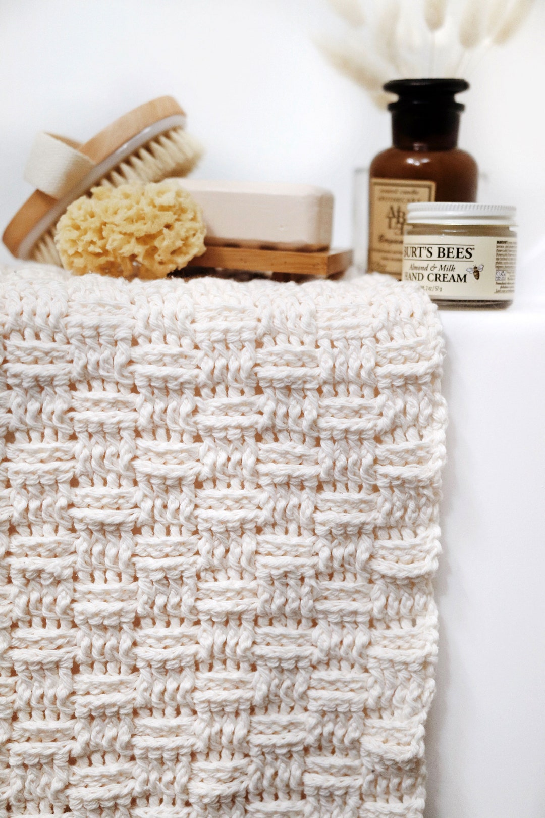 CROCHET PATTERN ⨯ Woven Bath Mat Crochet Pattern, Eco-friendly Crochet ...