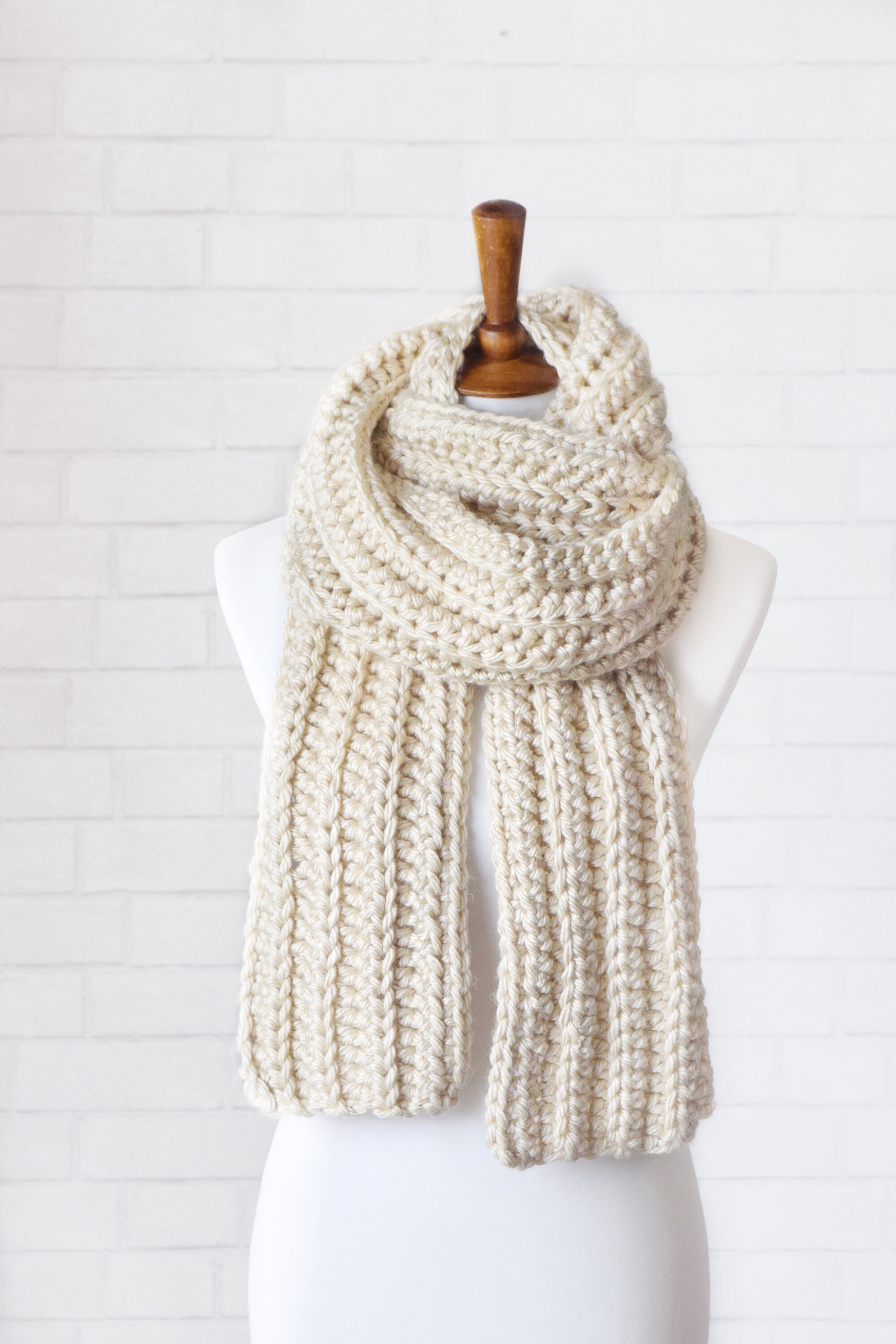 CROCHET PATTERN Easy Scarf Crochet Pattern Chunky Ribbed - Etsy