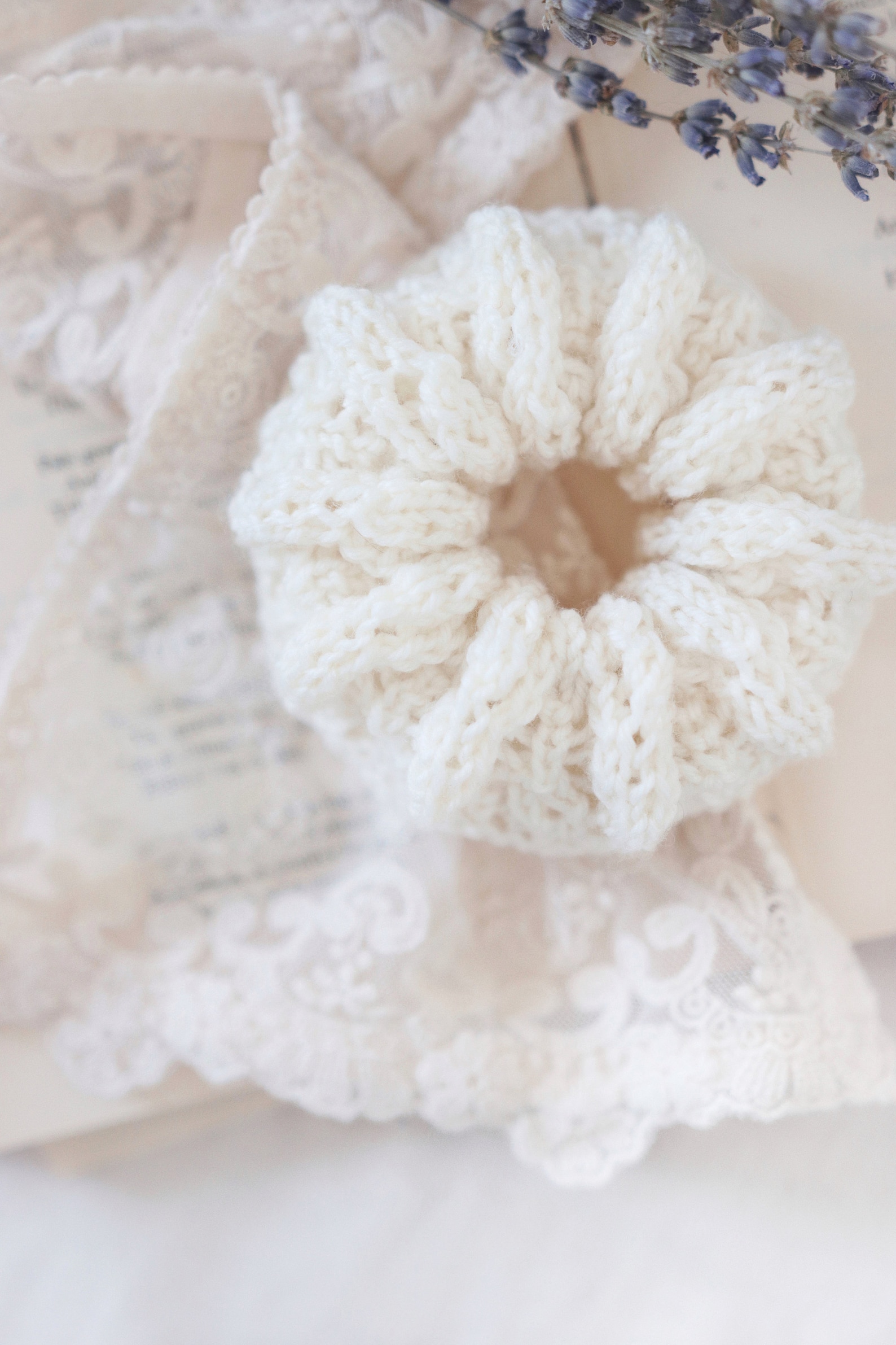 KNITTING PATTERN Lace Scrunchie Knit Pattern Scrunchie - Etsy