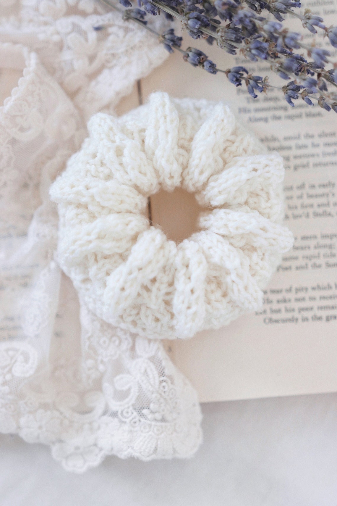 KNITTING PATTERN Lace Scrunchie Knit Pattern Scrunchie - Etsy