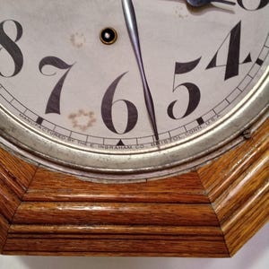 Antique Ingraham Maxim Solid Oak Octagon Wall Regulator Pub Clock ...