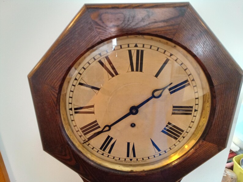 Antique Arthur Pequegnat Clock Co Canada Brandon Wall Regulator Clock ...