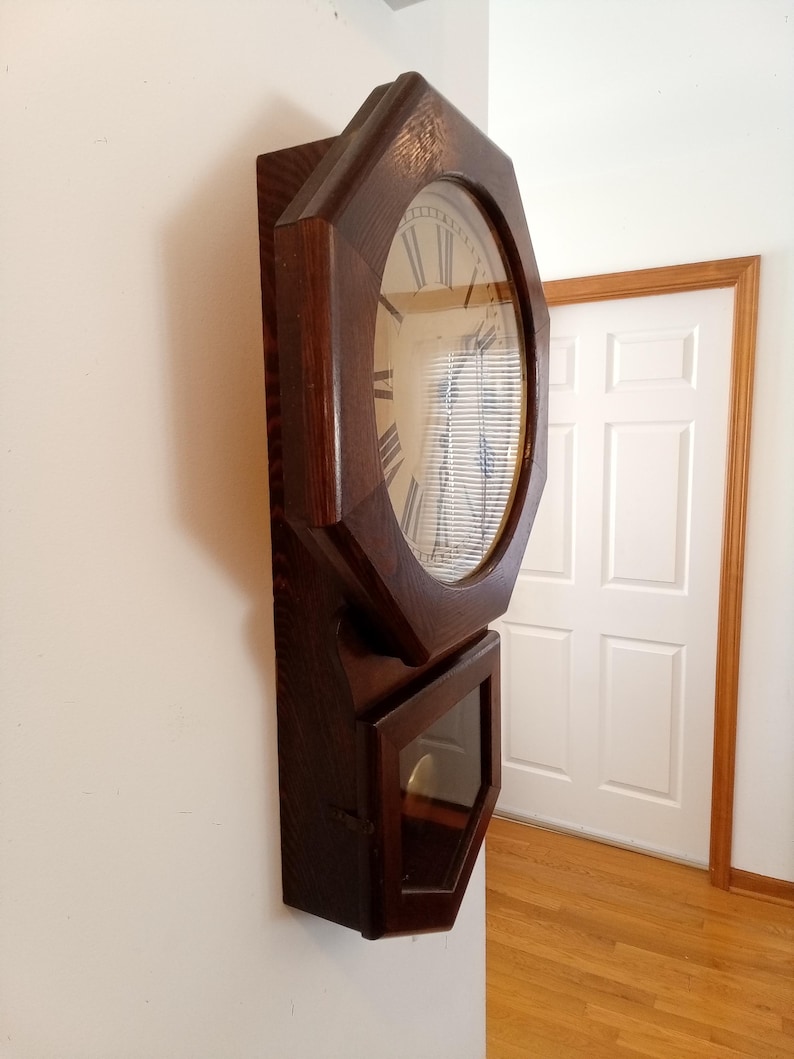 Antique Arthur Pequegnat Clock Co Canada Brandon Wall Regulator Clock ...