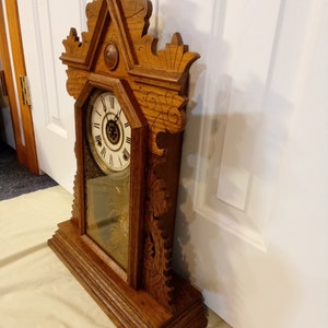 Restored Antique E. Ingraham Kitchen Clock 8 Day, Time Strike, Key Wind ...