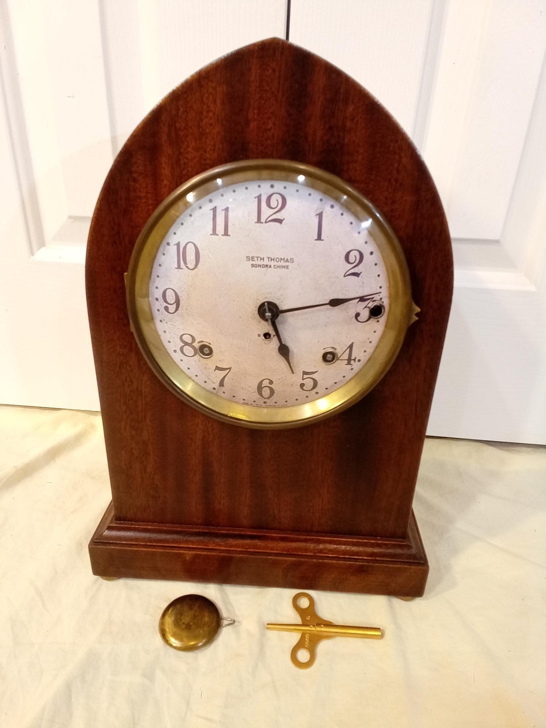 Restored Seth Thomas 5 Bell Sonora Chime Mantel Clock, Gothic Style ...
