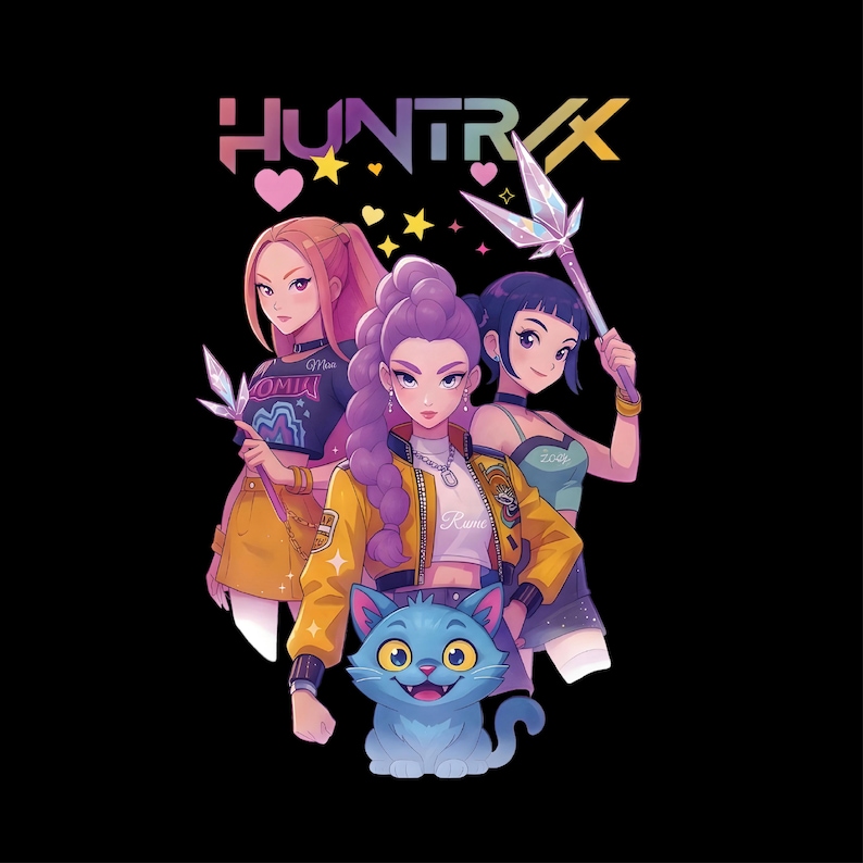 Kpop Huntrix & Saja Girls PNG Clipart | Demon Hunters Fan Art (digital ...