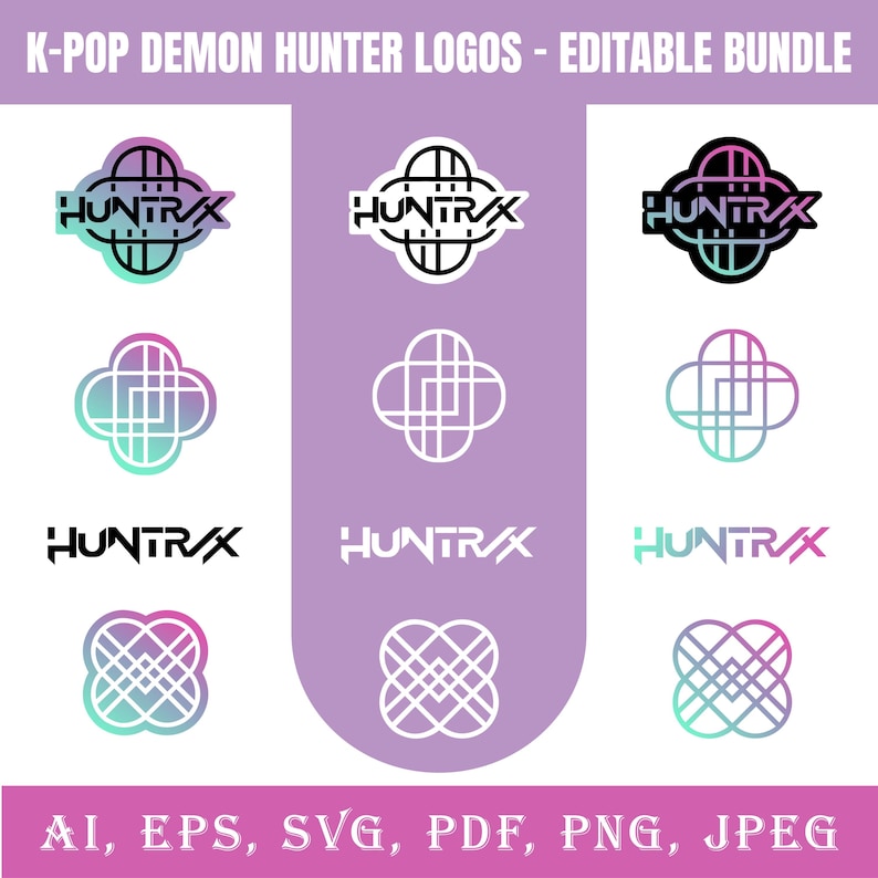 Huntrix K-pop Demon Hunters Logo Bundle | Cosplay & Merch (digital ...