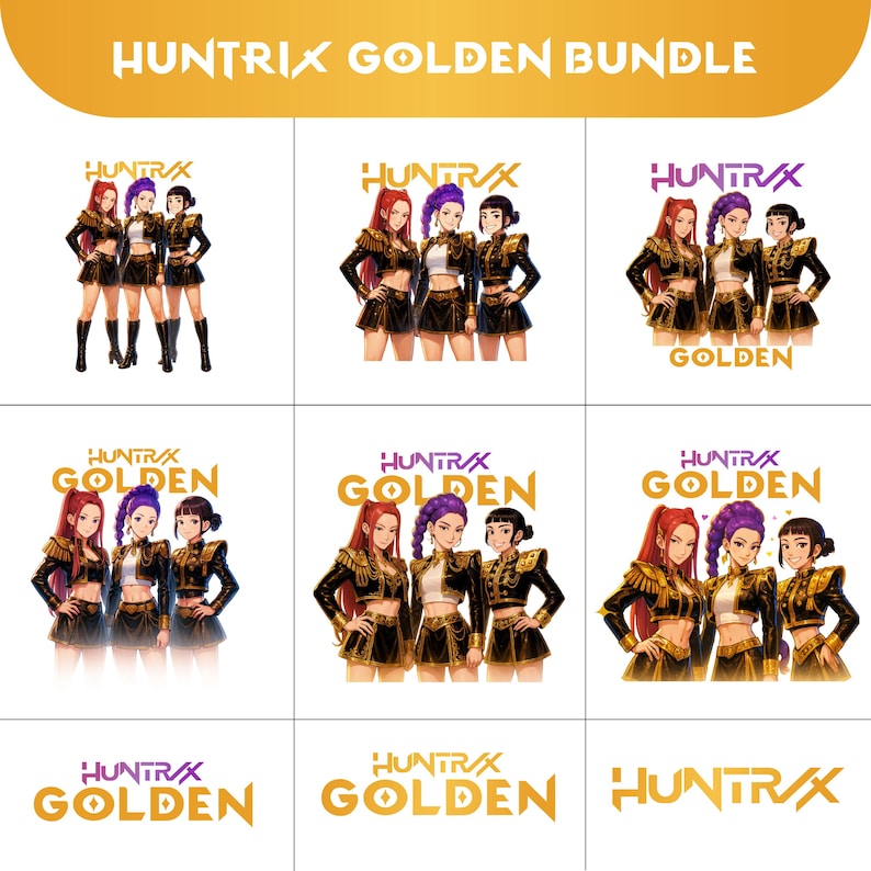 K-pop Huntrix Golden PNG Bundle | Chibi Anime Fan Art (digital Download ...