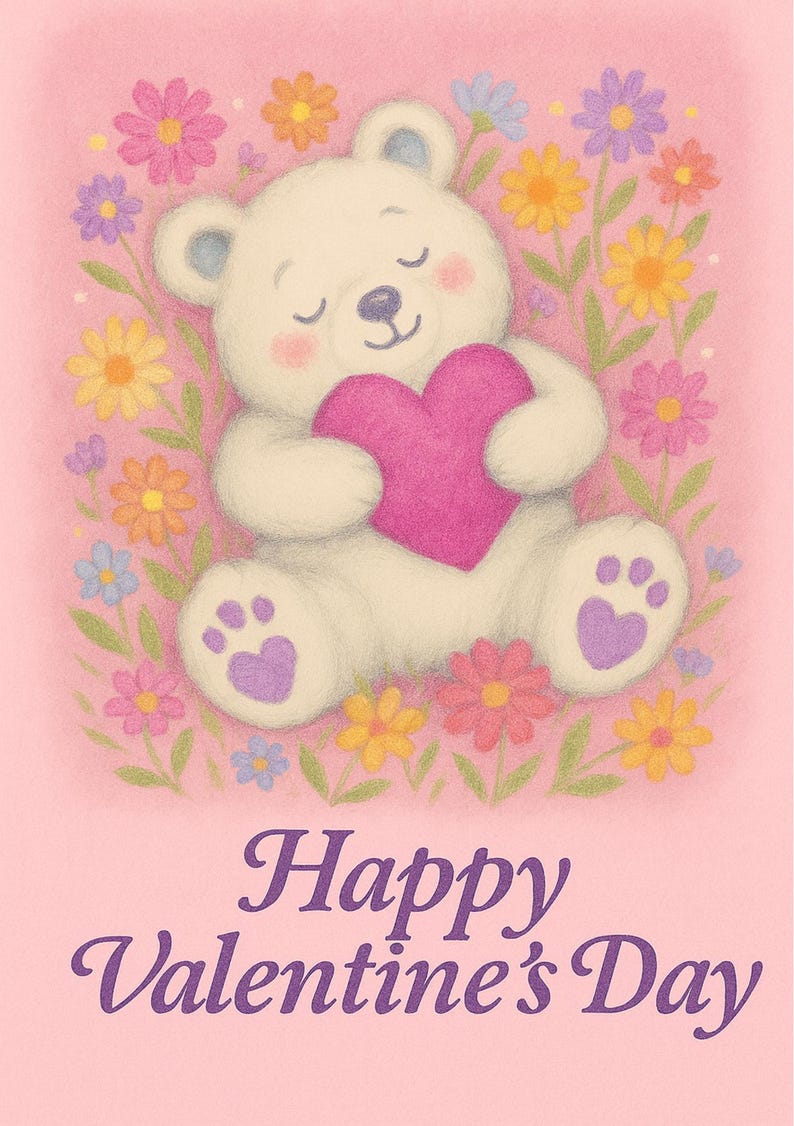 10 Printable Teddy Bear Valentine Cards – A5 Digital Download Bundle - Etsy