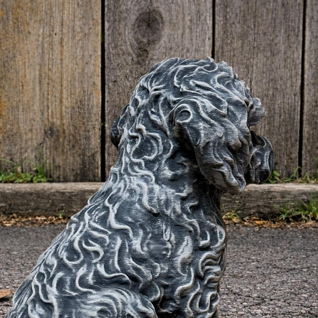 Sitting Cavapoo Dog Statue Concrete Maltipoo Sculpture Cute Cockapoo ...