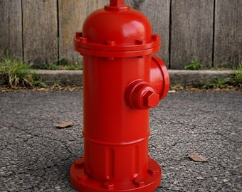 Realistic Red Fire Hydrant Concrete Outdoor Yard Decor Urban Street ...