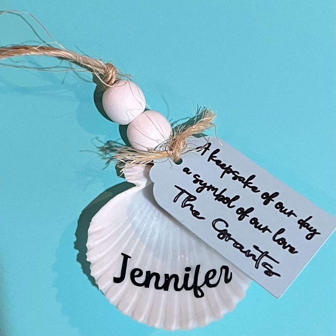 Personalized Wedding Seashell Favor/ Place Card Setting - Etsy