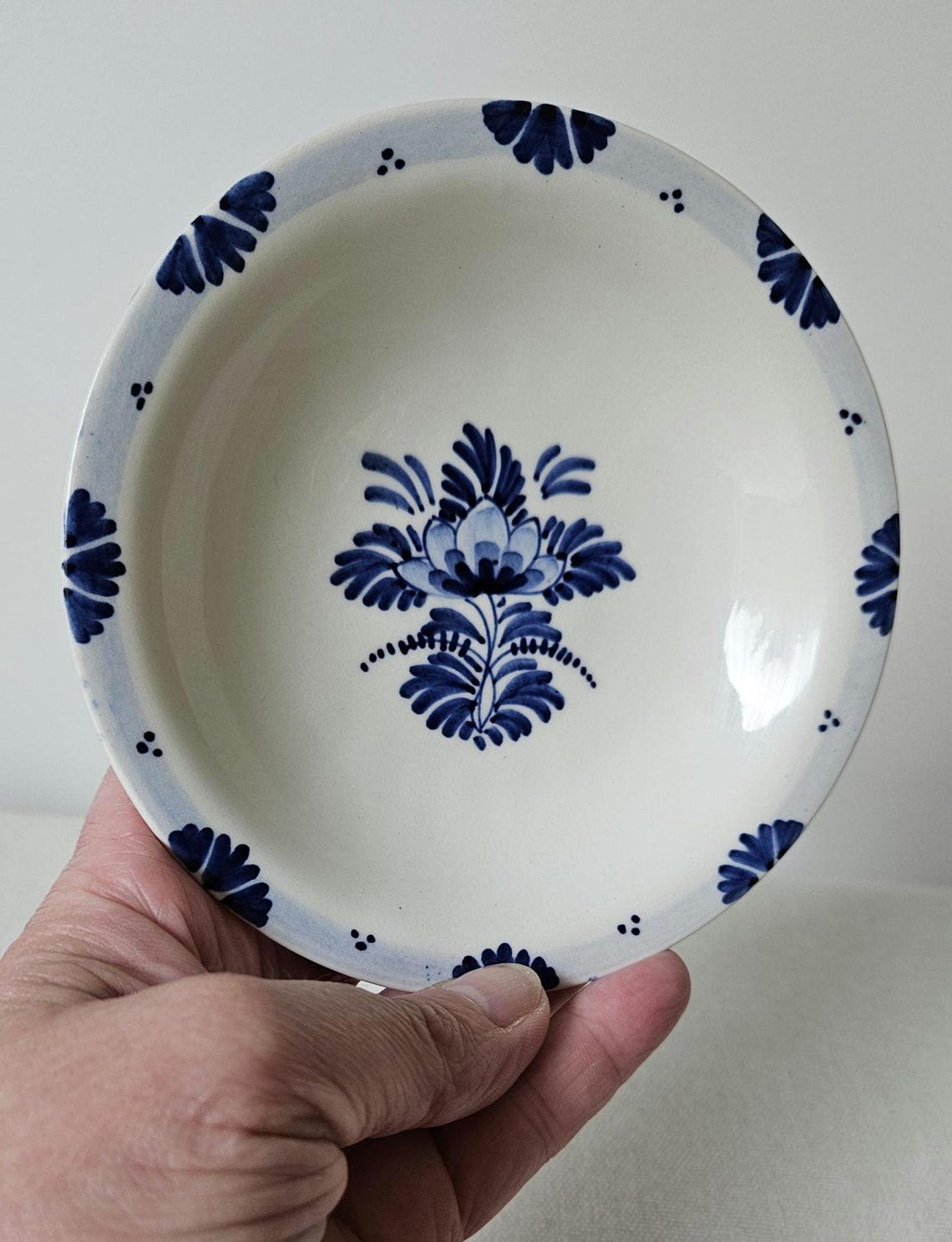 Hand-painted Delft Blue Floral Dish – Vintage Dutch Ceramic, Made in ...