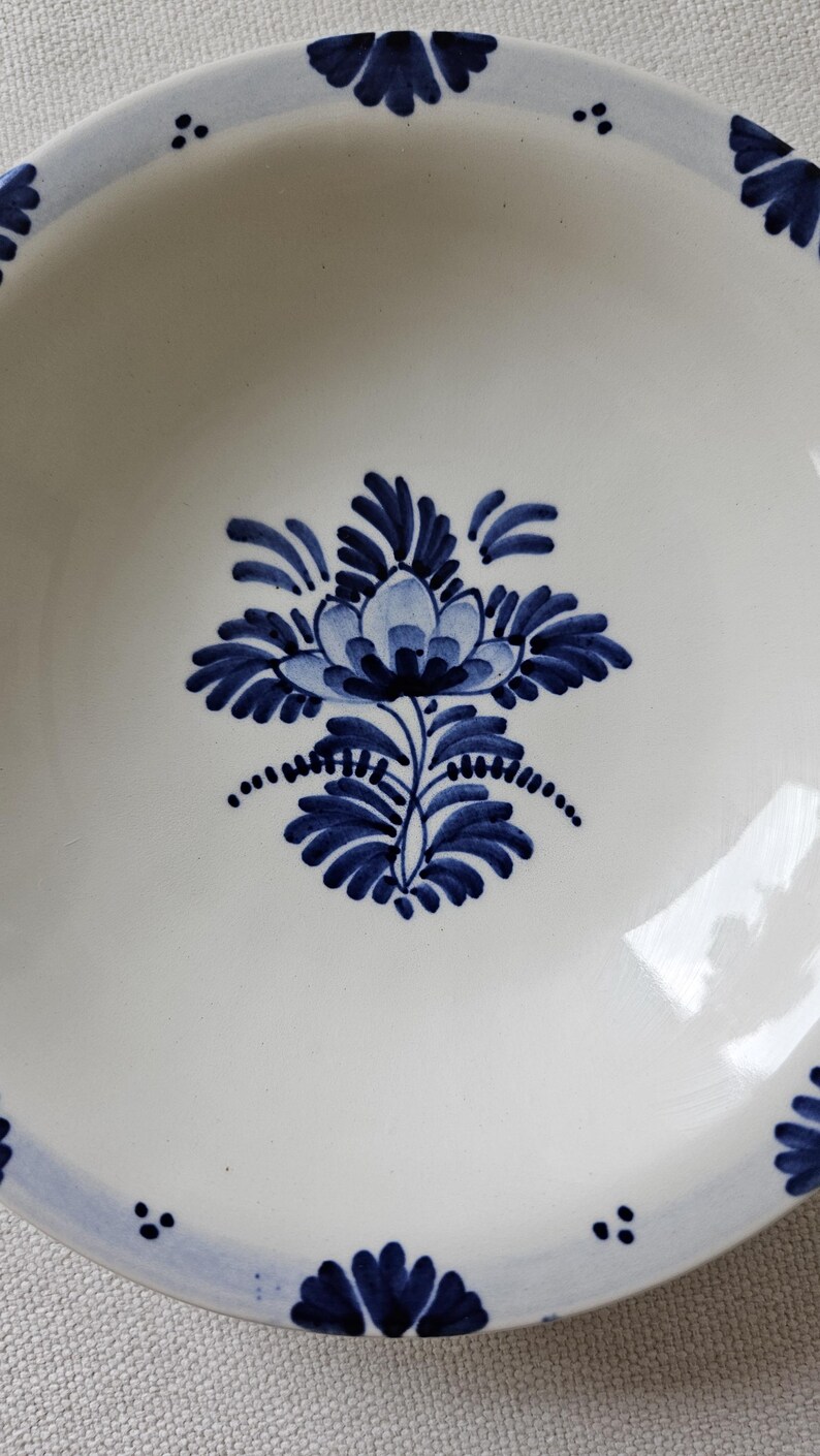 Hand-painted Delft Blue Floral Dish – Vintage Dutch Ceramic, Made in ...