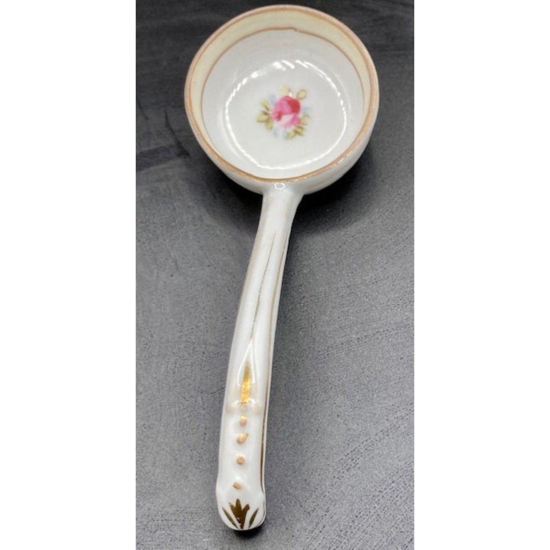Vintage Nippon Roses Hand Painted Porcelain Ladle Condiment Gravy Spoon ...