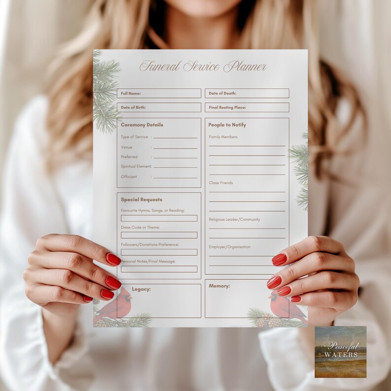 Cardinal Memorial Planner | A Symbol of Love & Remembrance | Printable ...