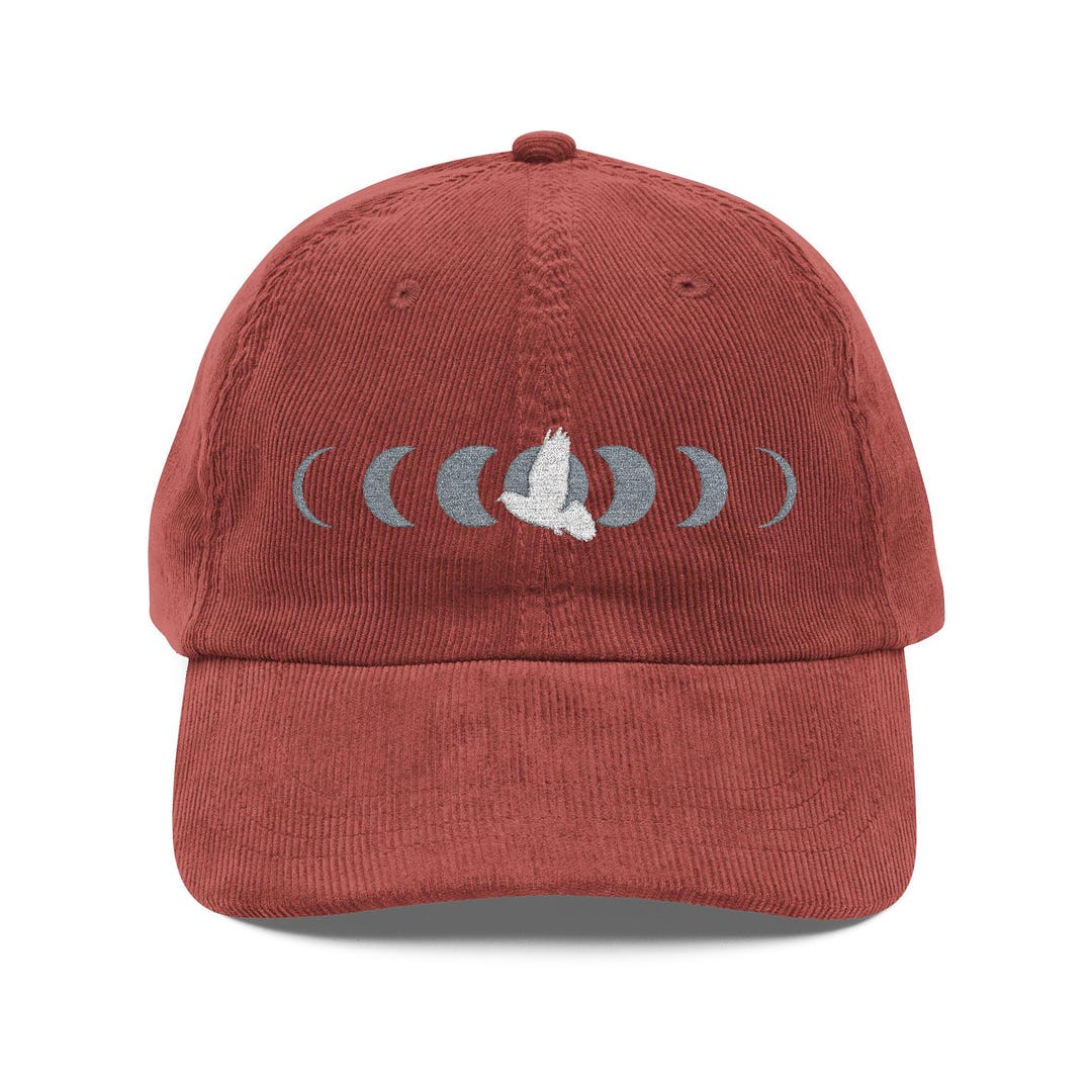 Embroidered Corduroy Blue Moon Dragoon Phases Cap - Etsy