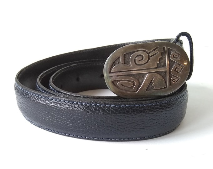 Native American Hopi Belt W/ Sterling Buckle - Etsy