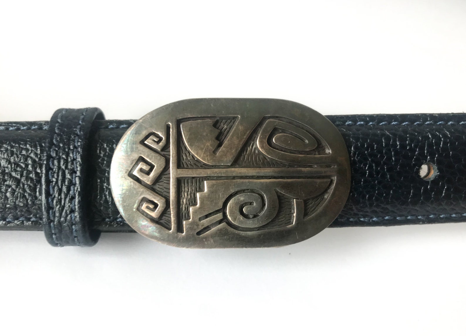 Native American Hopi Belt W/ Sterling Buckle - Etsy
