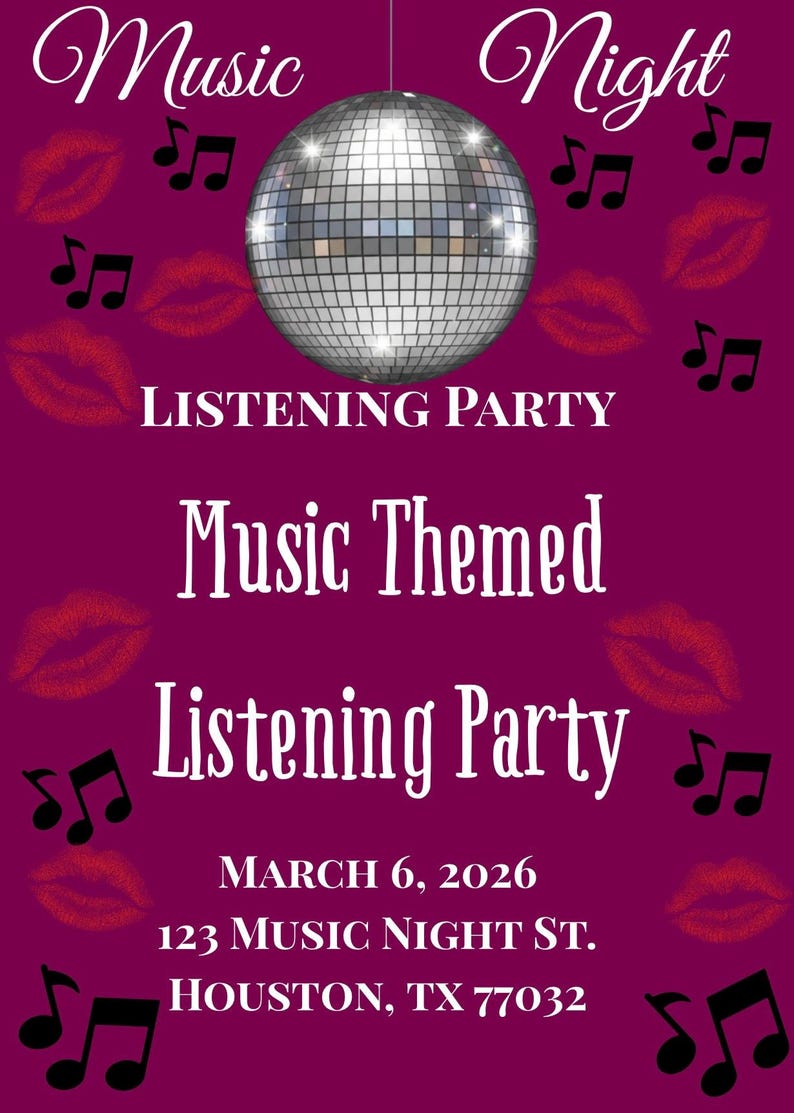 Listening Party Invitation - Etsy