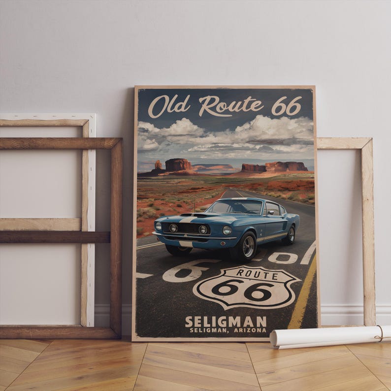 Vintage Route 66 Art Print: Vintage Landscape Travel Poster - Etsy