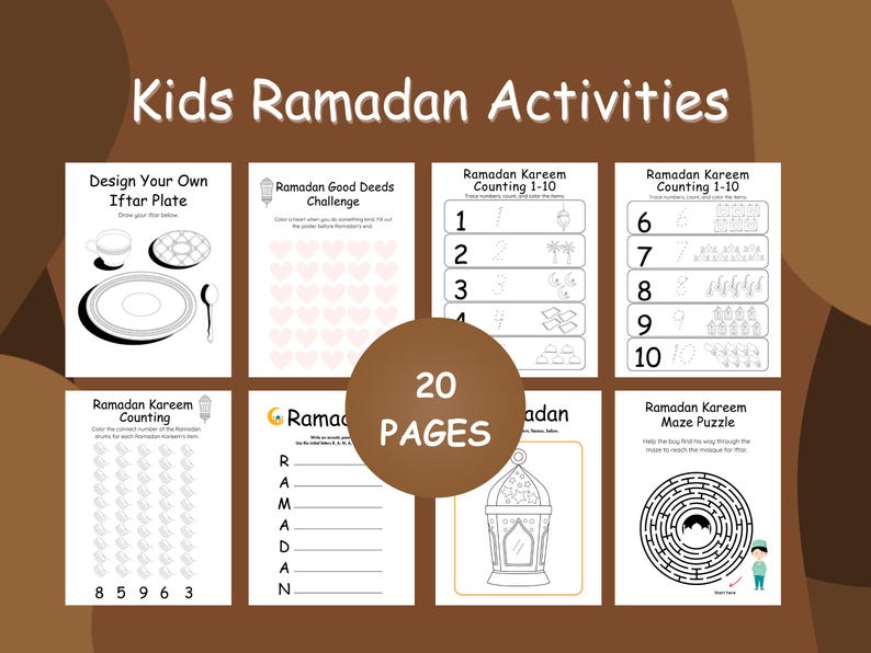 Ramadan Activity Book | 20 Islamic Kids Activities (printable PDF) - Etsy