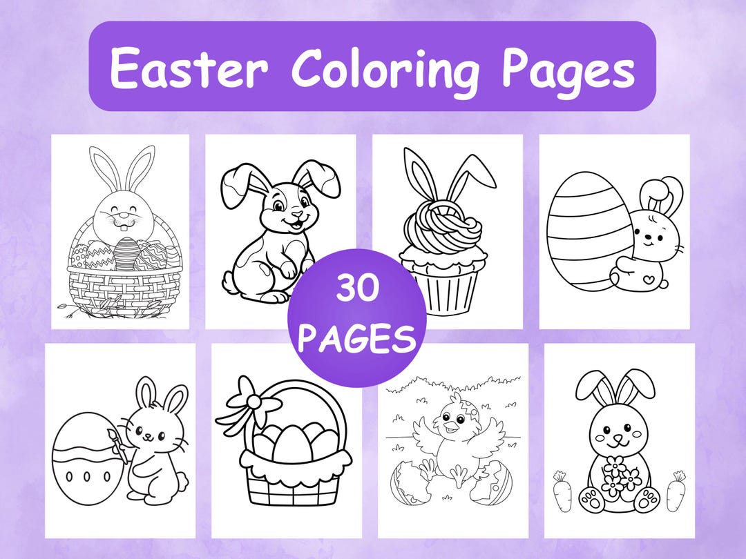 Easy Easter Coloring Pages for Kids, Bunny Egg Activity Book (PDF ...