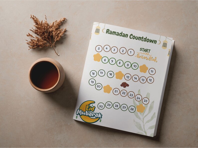 Ramadan Countdown Printable for Kids, Calendar for Children, Daily ...
