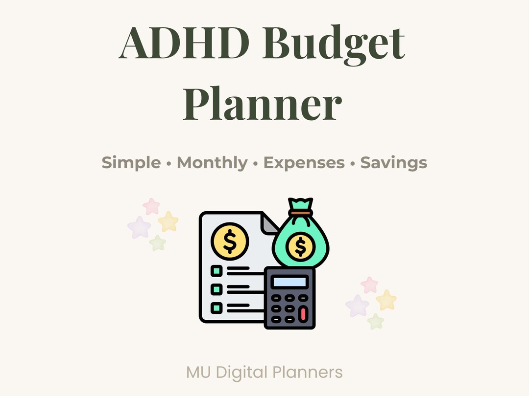 ADHD Budget Planner, Monthly Expense Tracker, Savings Debt Tracker ...