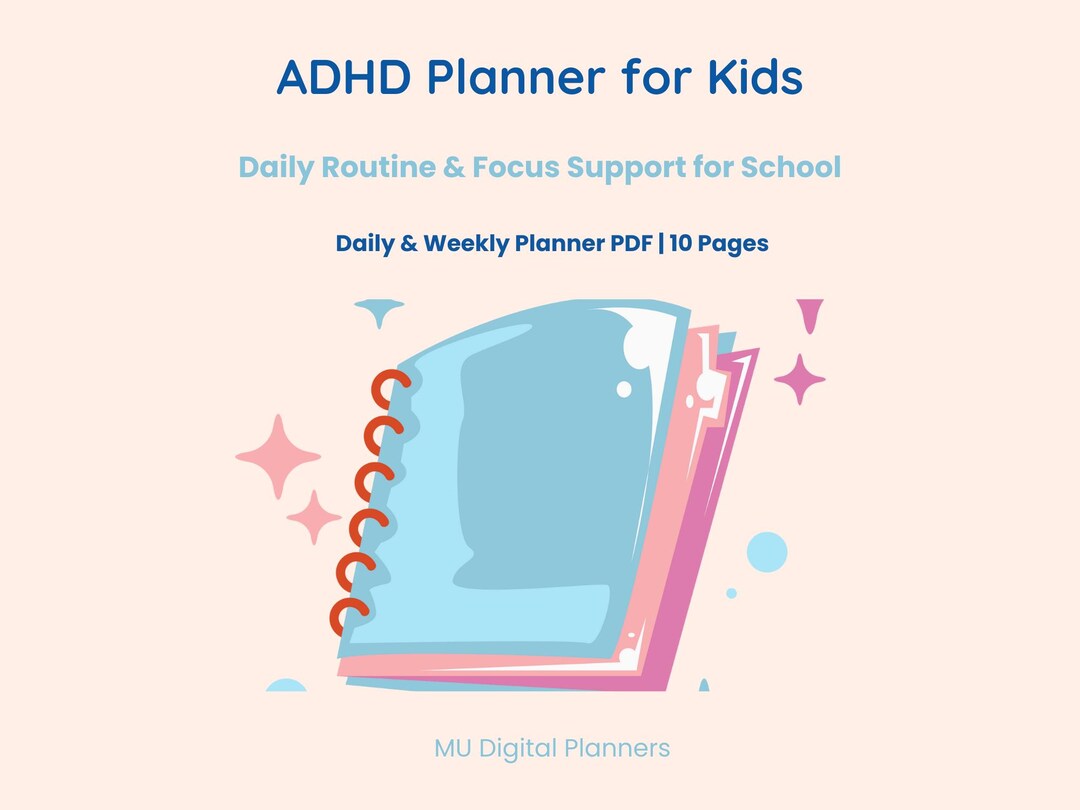 ADHD Planner for Kids | Daily Focus, Routine & Mood Tracker (PDF ...