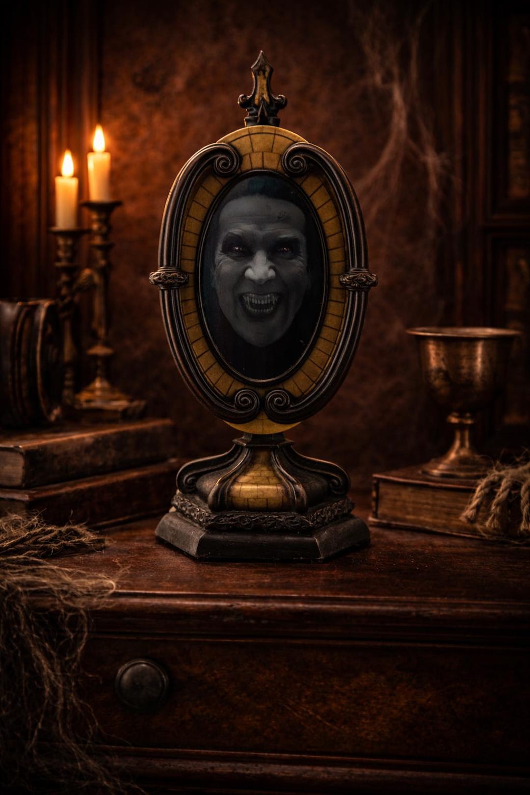Vintage Dracula Portrait Shadow Box – Gothic Victorian Clock Case Frame ...