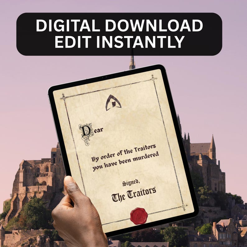 Traitors Letter Printable | Murder Notification Letter | Home Traitors ...