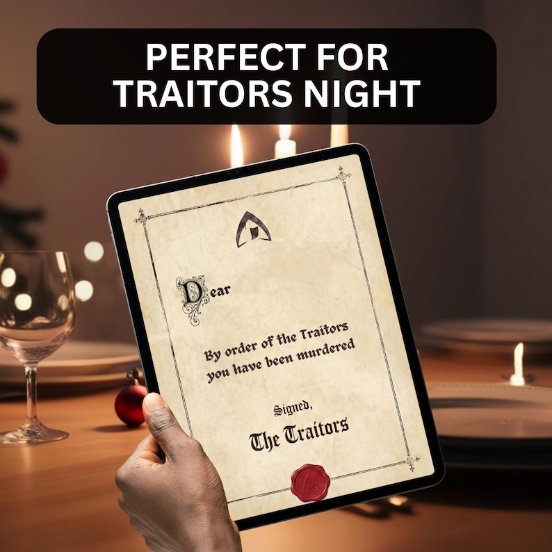 Traitors Letter Printable | Murder Notification Letter | Home Traitors ...