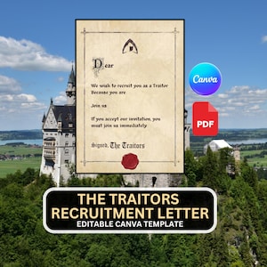 Traitors Recruitment Template - Etsy UK