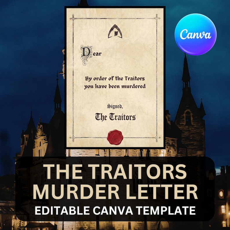 Traitors Letter Printable | Murder Notification Letter | Home Traitors ...