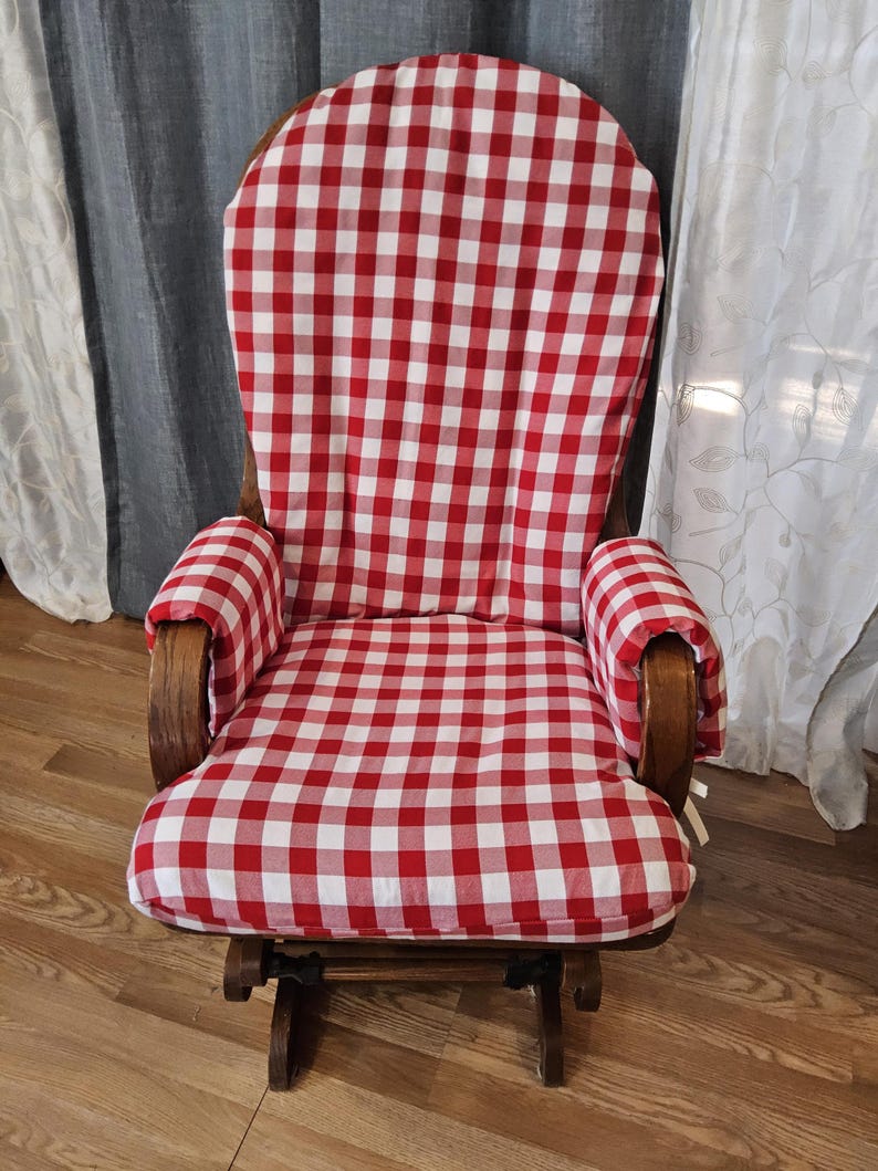 UPDATE Glider Rocker Slip Covers for YOUR Cushions Padded Arms Included ...