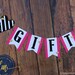 Banners in Hot Pink, Black & White Stripes and Glitter Gold, Bridal ...
