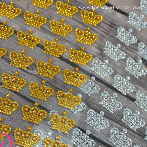 Crown Diamond Sticker Sheets in Silver or Gold 48 Stickers - Etsy
